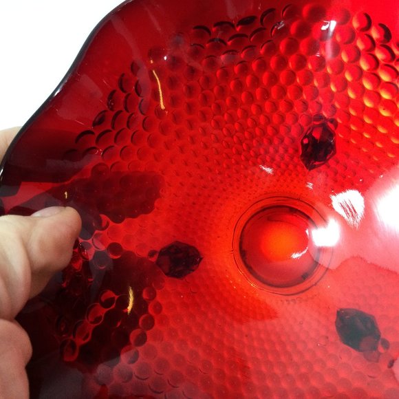 Fenton | Dining | Vintage Fenton Ruby Red Glass Candy Dish Three Footed ...